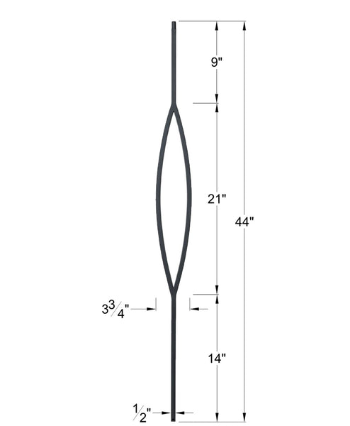 LIH-HOL166744 — Contempo Series Square Elliptical Window Baluster (1/2 ...